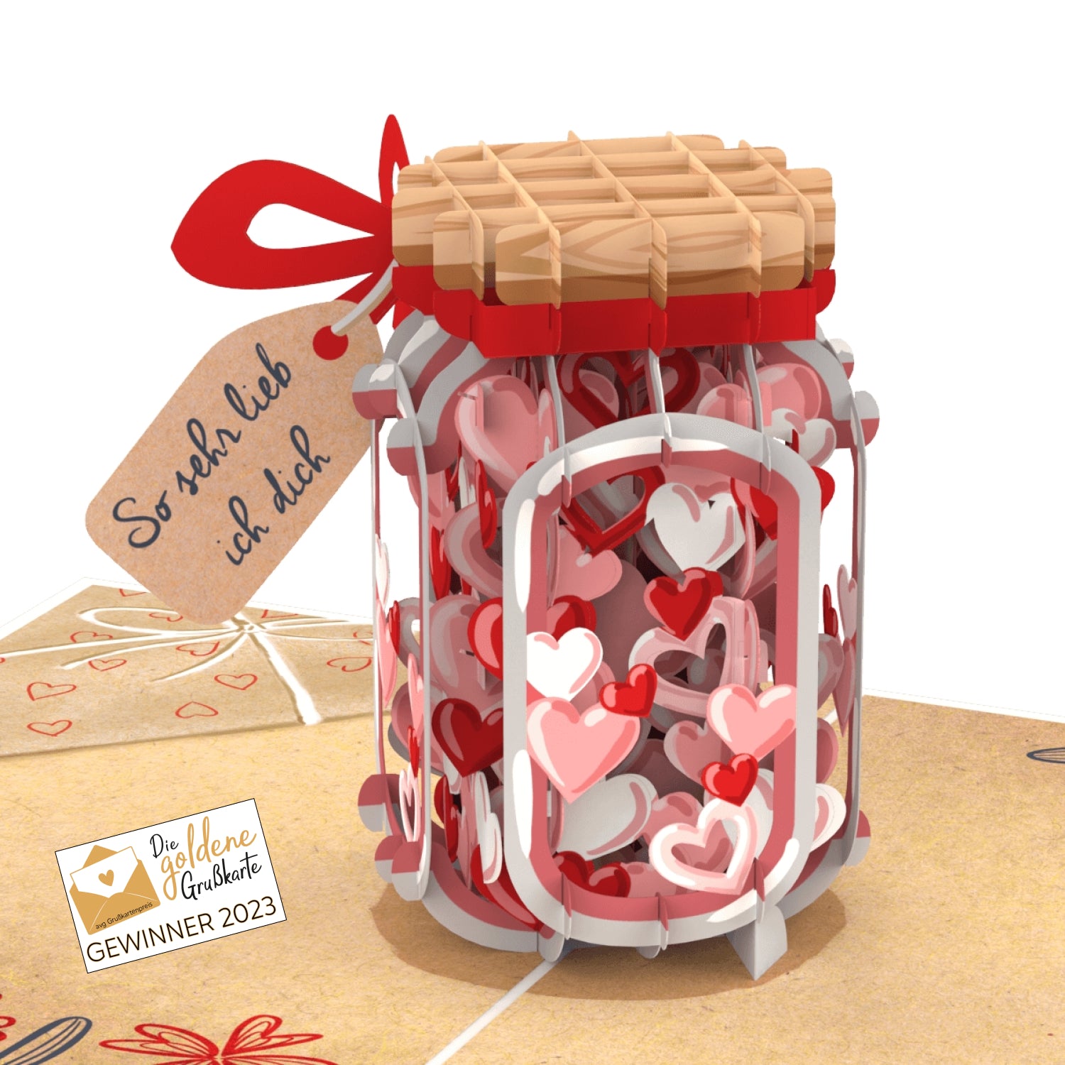 So sehr lieb ich dich Pop-Up Karte | 3D Liebeskarte | papercrush